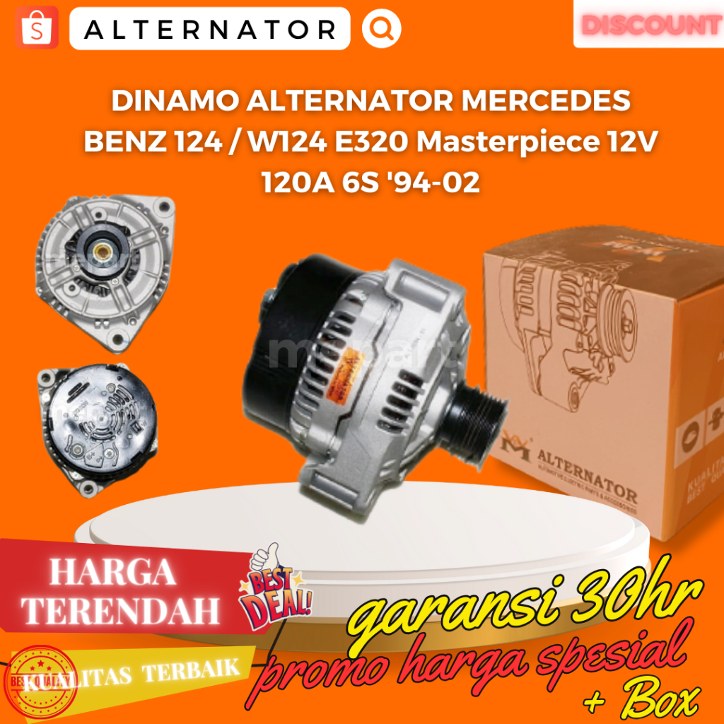 Jual DINAMO ALTERNATOR MERCEDES BENZ 124/W124 E320 Masterpiece 12V 120A ...