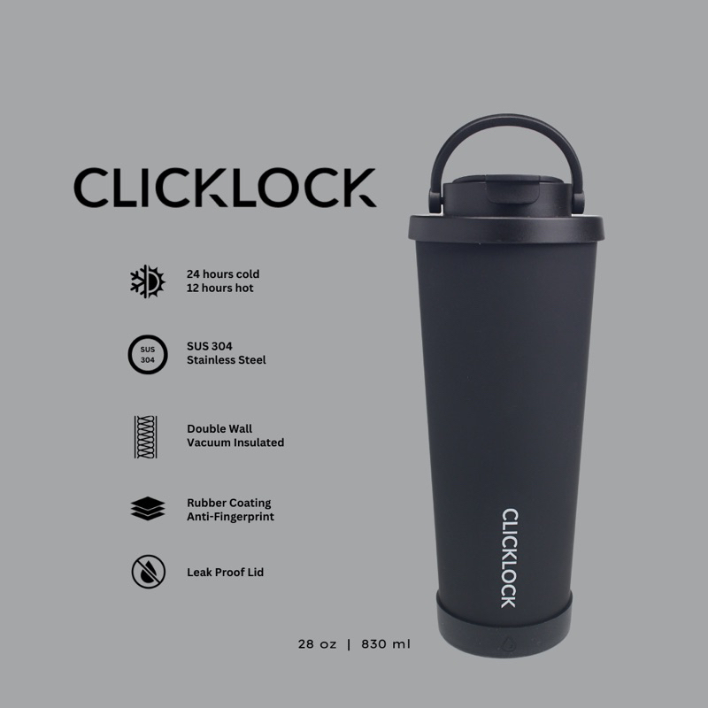 Jual Tumbler Botol Minum 28oz / 830ml - Cade Lock - BLACK - Tahan Panas ...