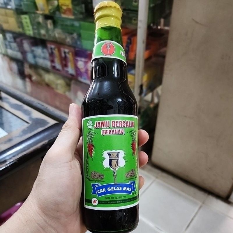 Jual jamu bersalin ( beranak ) cap gelas mas botol 300ml | Shopee Indonesia