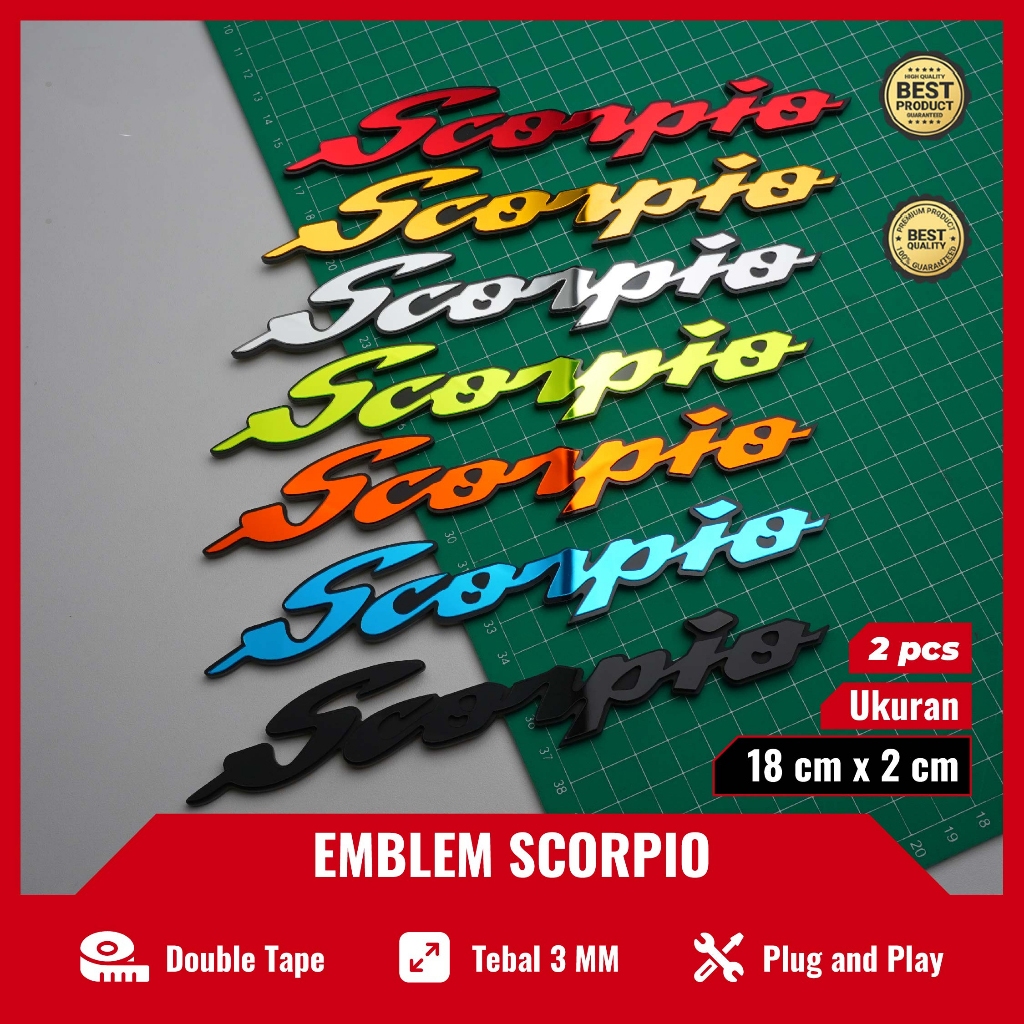 Jual 2PCS EMBLEM SCORPIO LOGO SCORPIO TIMBUL BUKAN STICKER ATAU STIKER ...