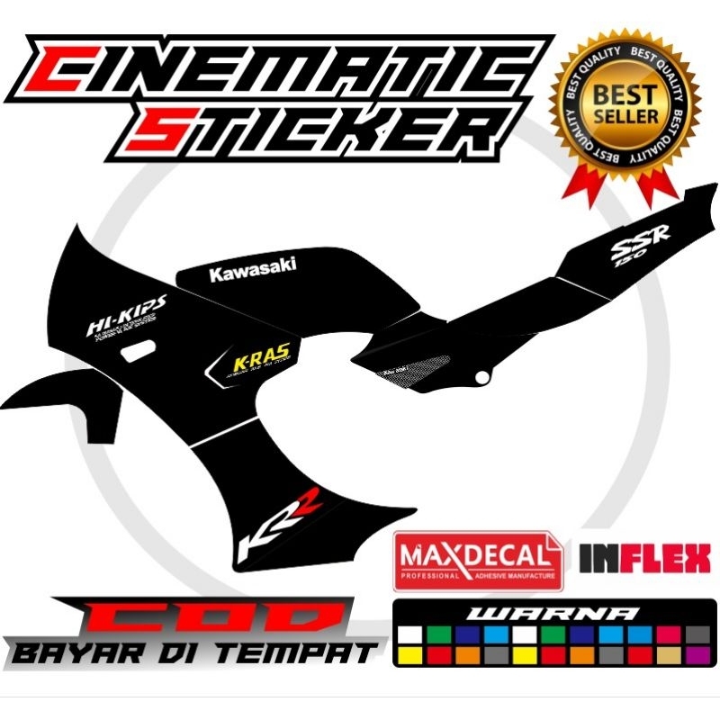 Jual sticker striping ninja KRR SSR keras variasi transparan laminasi ...