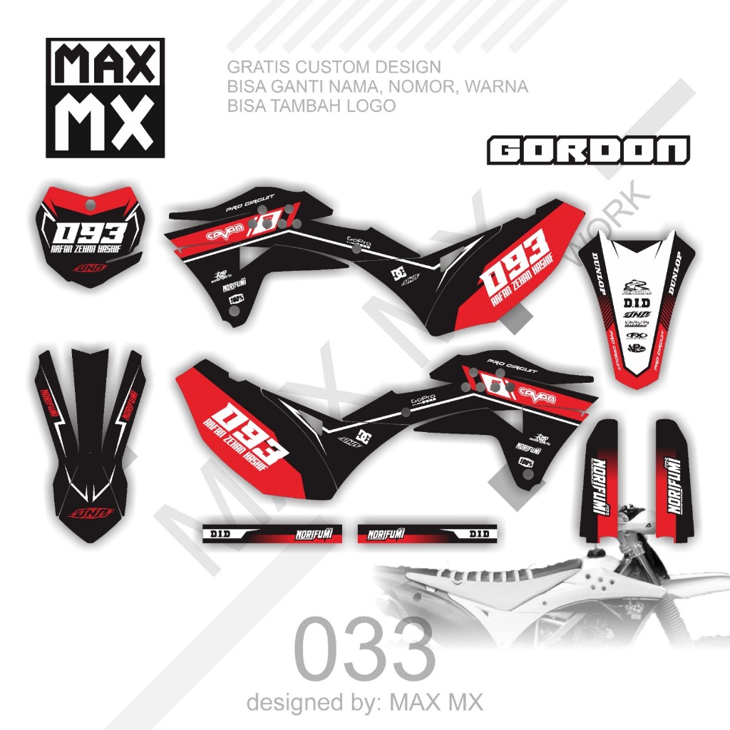 Jual Decal Stiker KlX 150 Gordon Supermoto Dekal Sticker Striping Klx ...