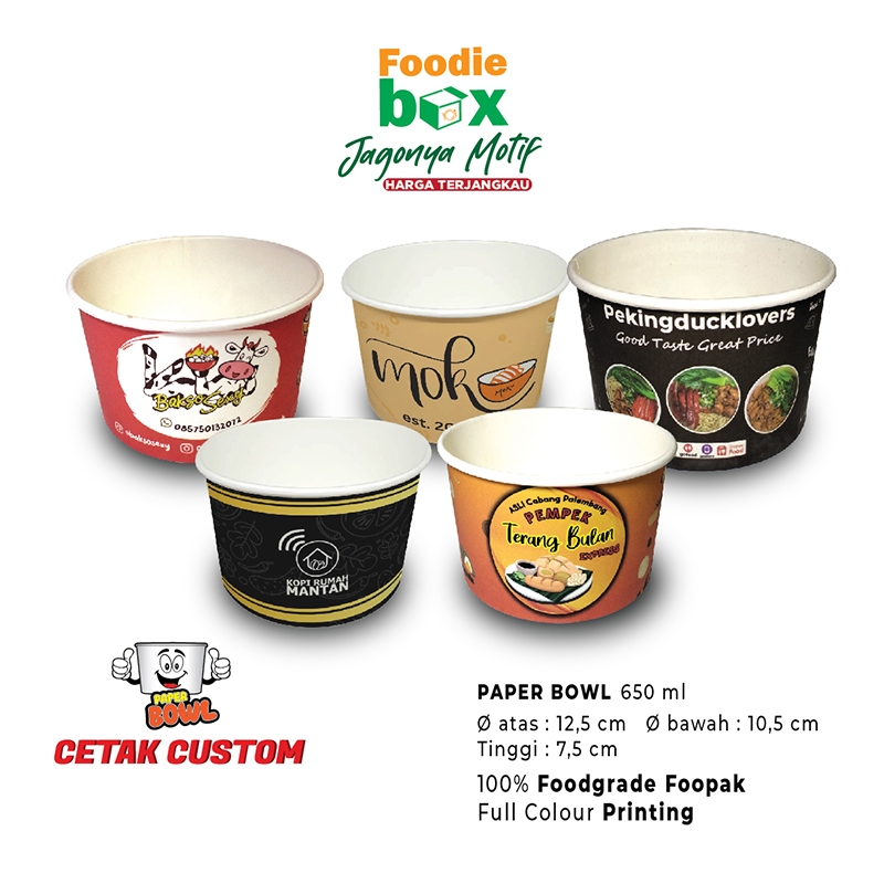 Jual Custom Paper Bowl 650 ml | Custom Cetak Bowl Mangkok Kertas Free ...