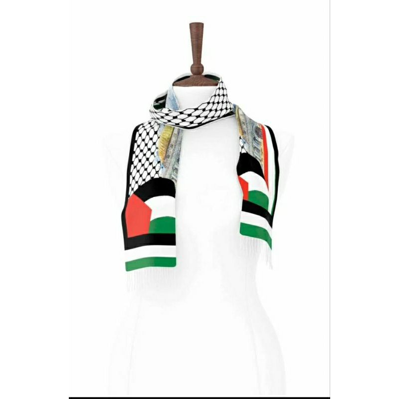 Jual Syal Motif Palestina Voal 36 Cm X 110Cm Selendang Motif Palestina ...