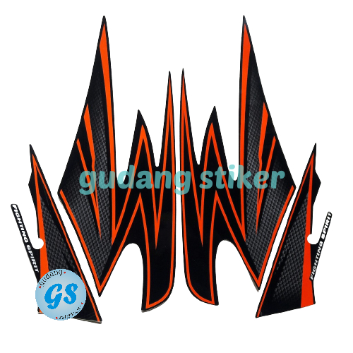 Jual Stiker motor striping yamaha rx king 2003 full hitam-orange ...