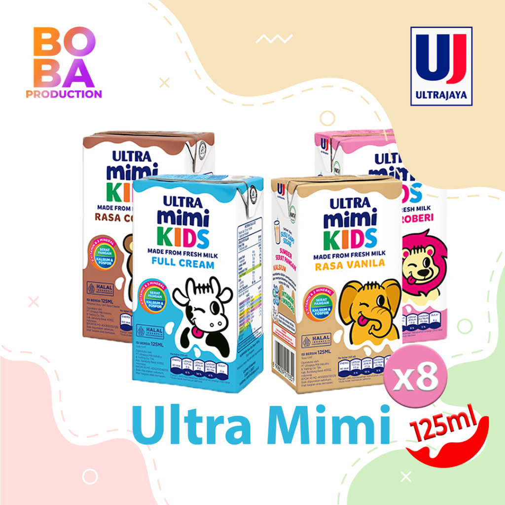 Jual Ultra Mimi Susu UHT 125ml [Paket isi 8pcs] - Pilihan (Full Cream ...