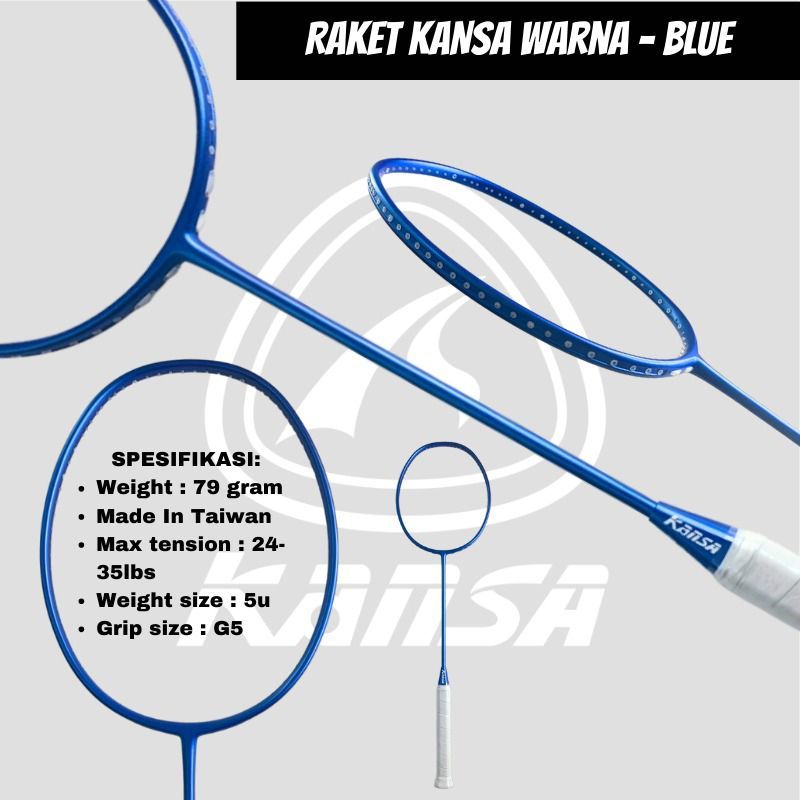 Jual RAKET BADMINTON KANSA WARNA 5U 24-35 LBS FULL CARBON ORIGINAL ...