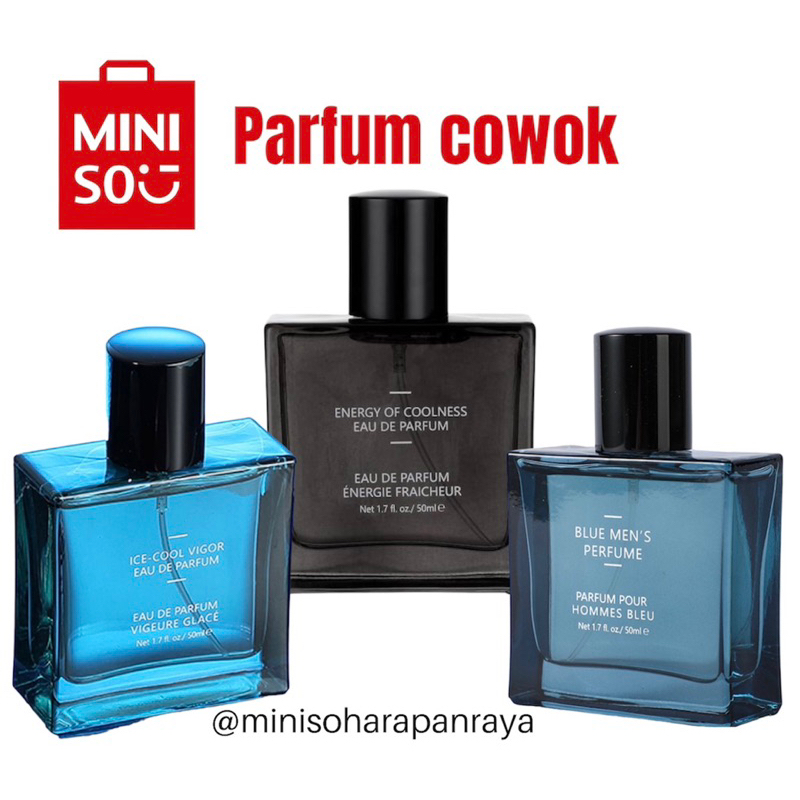Jual MINISO parfum cowok energy of coolness,hommes bleu,ice cool vigor ...