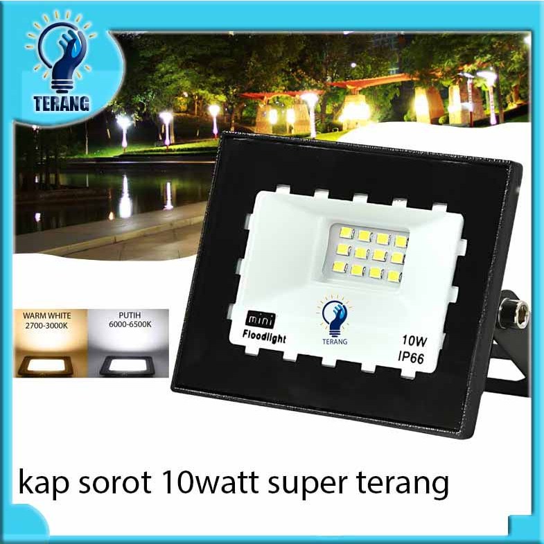 Jual LAMPU SOROT LED OUTDOOR OUTRACE 10 WATT 72LED 24LED 12LED PUTIH DAN KUNING | Shopee Indonesia