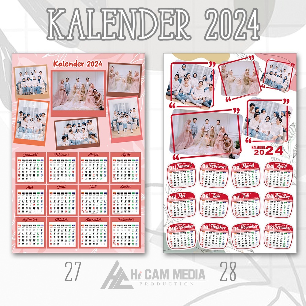 Jual Kalender 2024 costum / kalender custom / kalender foto sendiri ...