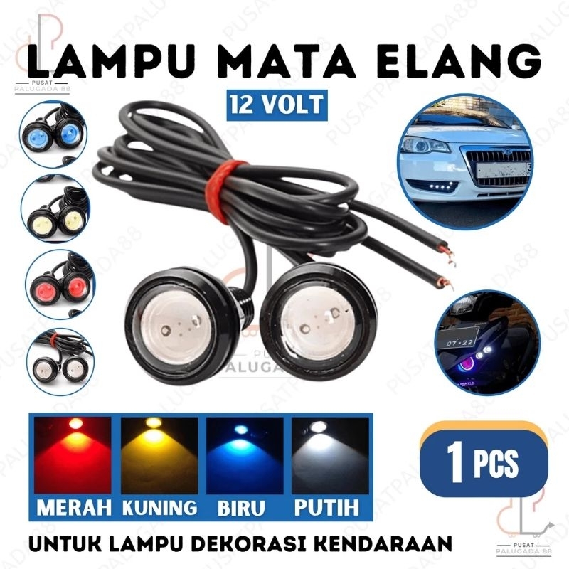 Jual Lampu Mata Elang LED Eagle Eyes 12v 16mm Bumper Sein Rem Mobil ...