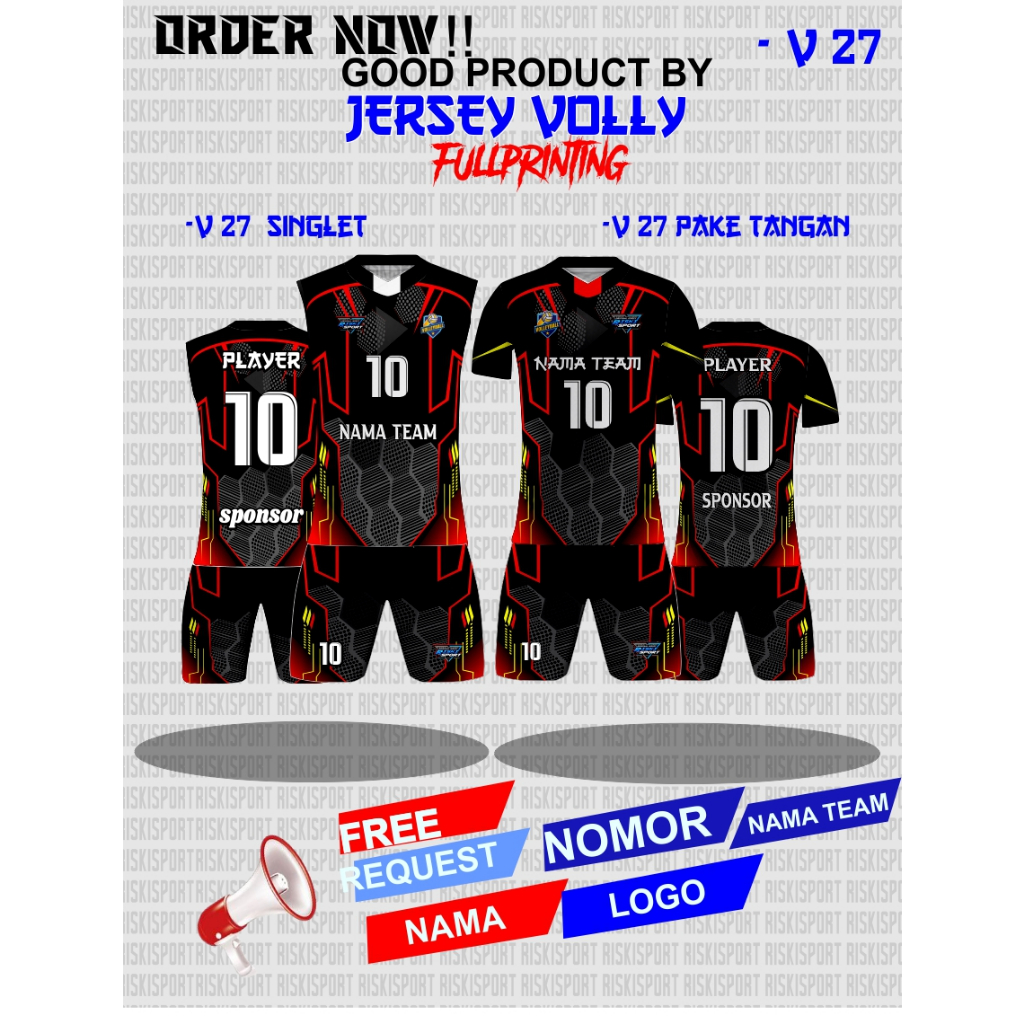 Jual Baju Jersey Kaos Voly Volly Volley Voli Pria Cowo Cewek Wanita ...