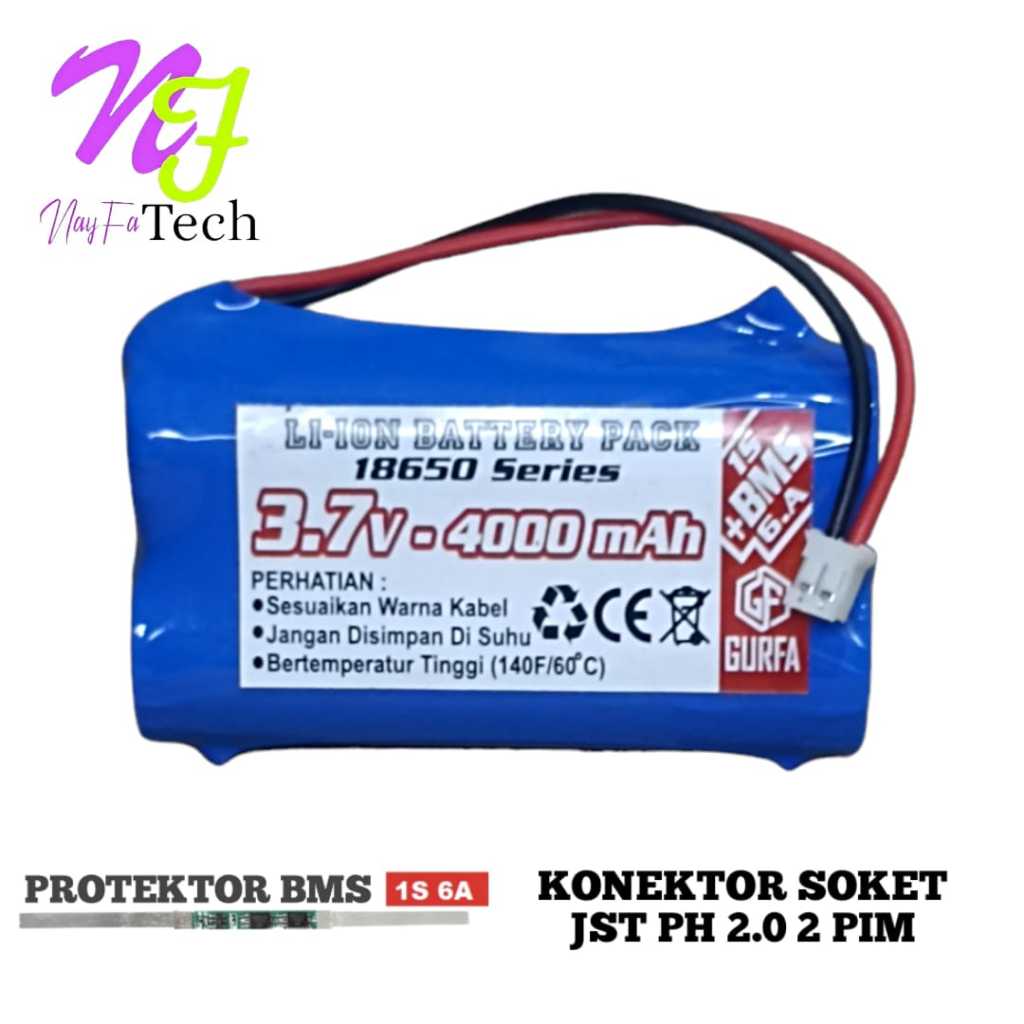 Jual Baterai Speaker Bluetooth / Batrai RC/ Elektronik Lainnya 2x Li-ion 18650-1S 4000mAh 3,7V ...