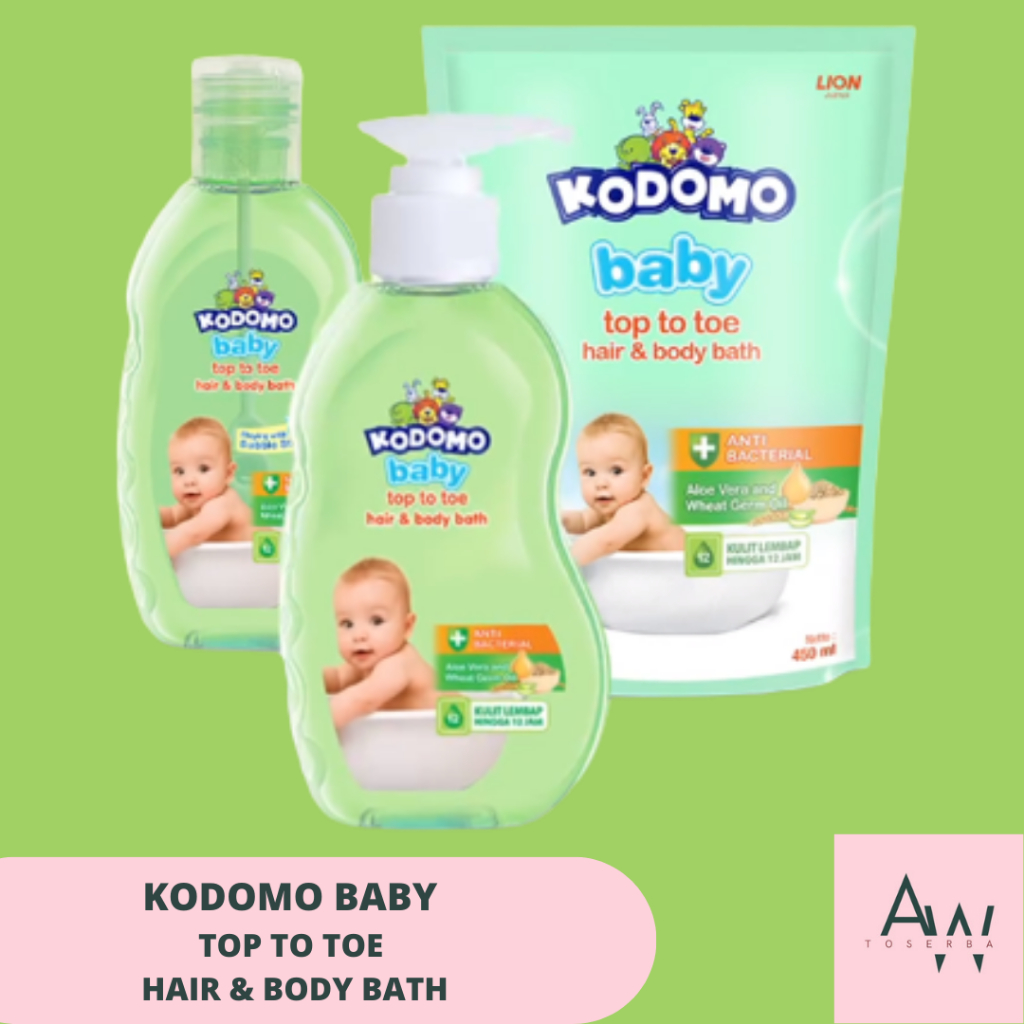 Jual Kodomo Baby Top To Toe Hair & Body Bath 200ml 400ml 450ml | Komodo Bayi 2in1 Untuk Shampoo ...