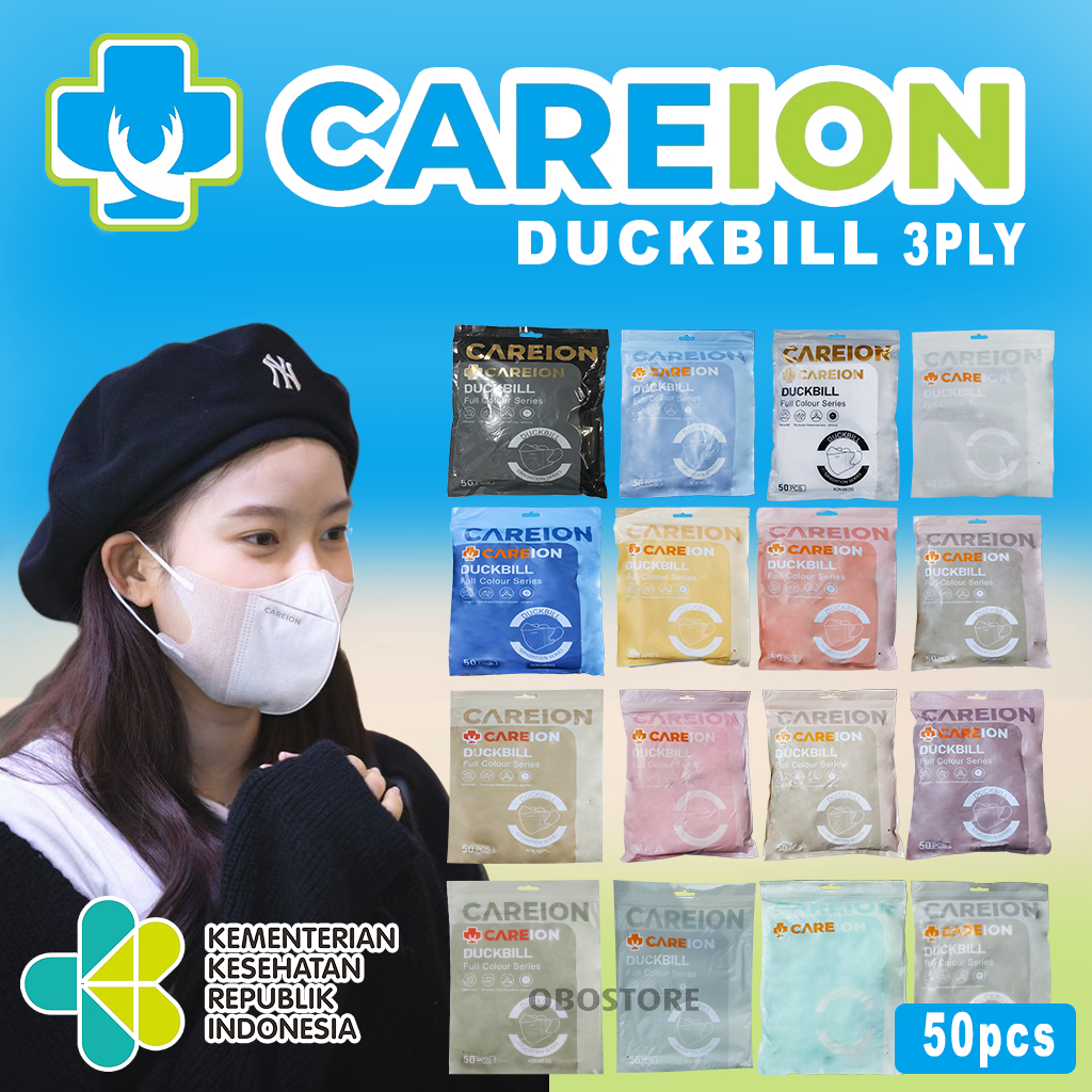 Jual Masker Duckbill Careion Earloop Full Colour Series Emboss 3 ply isi 50 pcs | Shopee Indonesia