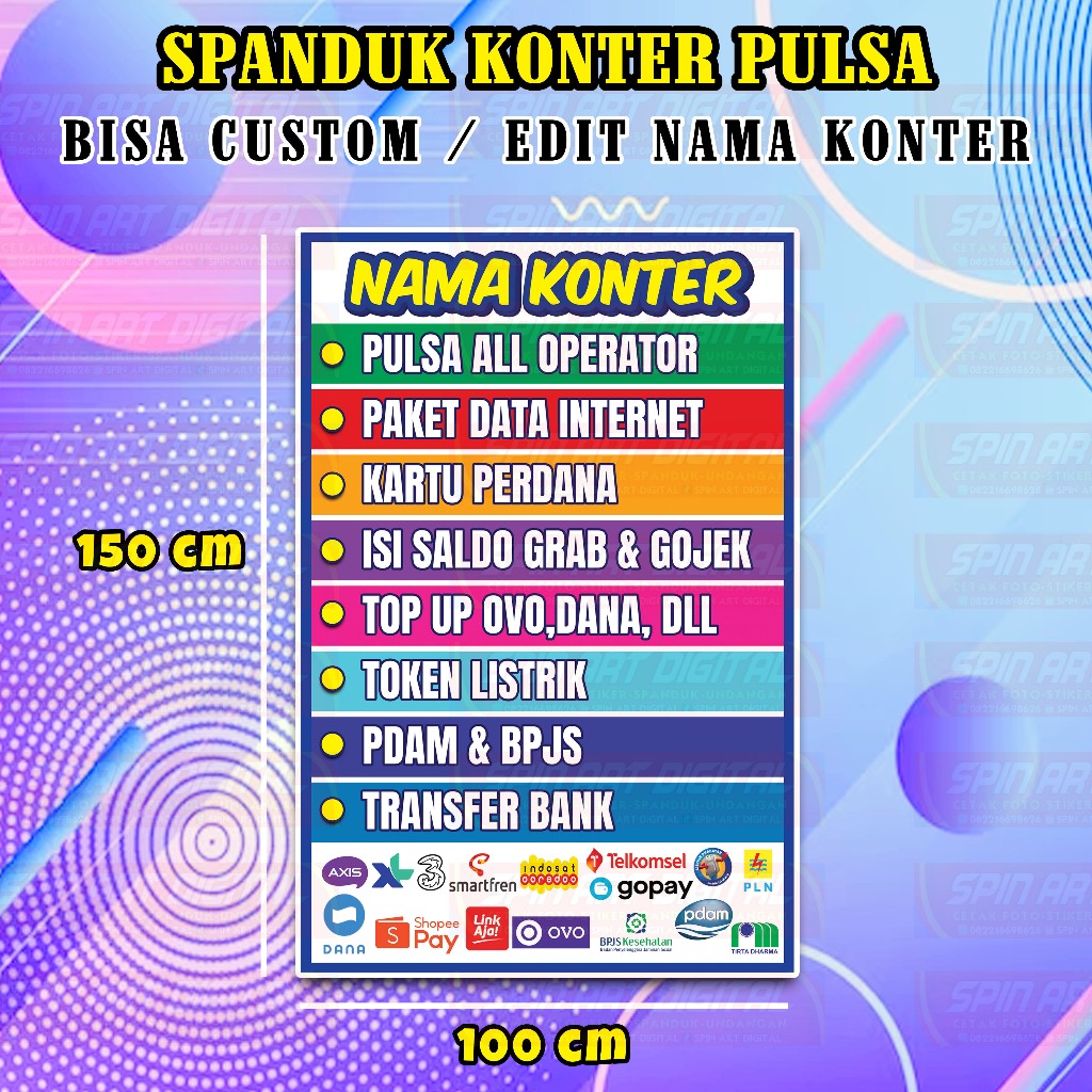 Jual Spanduk Konter Pulsa / Banner Konter Pulsa Murah Bisa Custom Nama Konter / Spanduk Jual ...