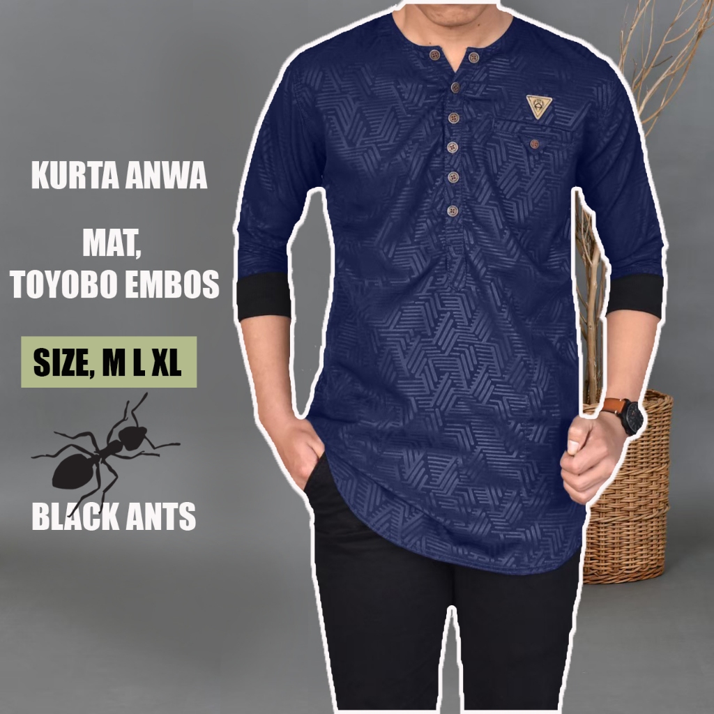 Jual baju koko kurta embos lengan pakai rib model kurta terbaru motif ...