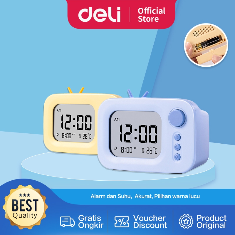 Jual Deli Jam Weker Digital / Smart Alarm Clock Dengan Suhu dan Timer ...