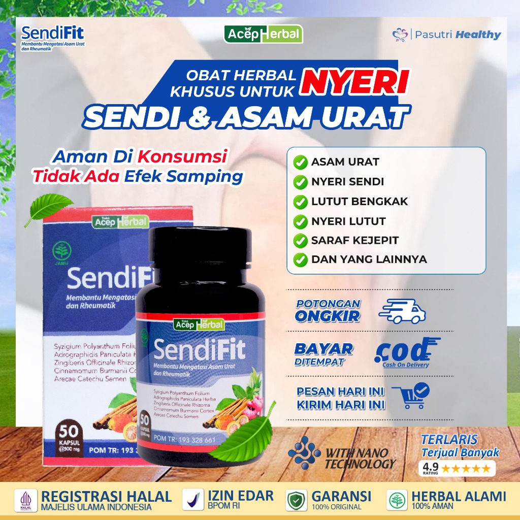 Jual Kapsul Sendifit Obat Herbal Asam Urat Dan Nyeri Sendi Original ...