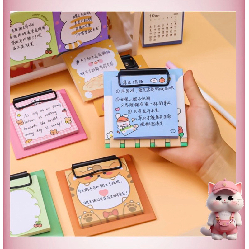Jual N138 Sticky Notes Free Papan Penjepit Lucu Karakter/ Stick Note ...