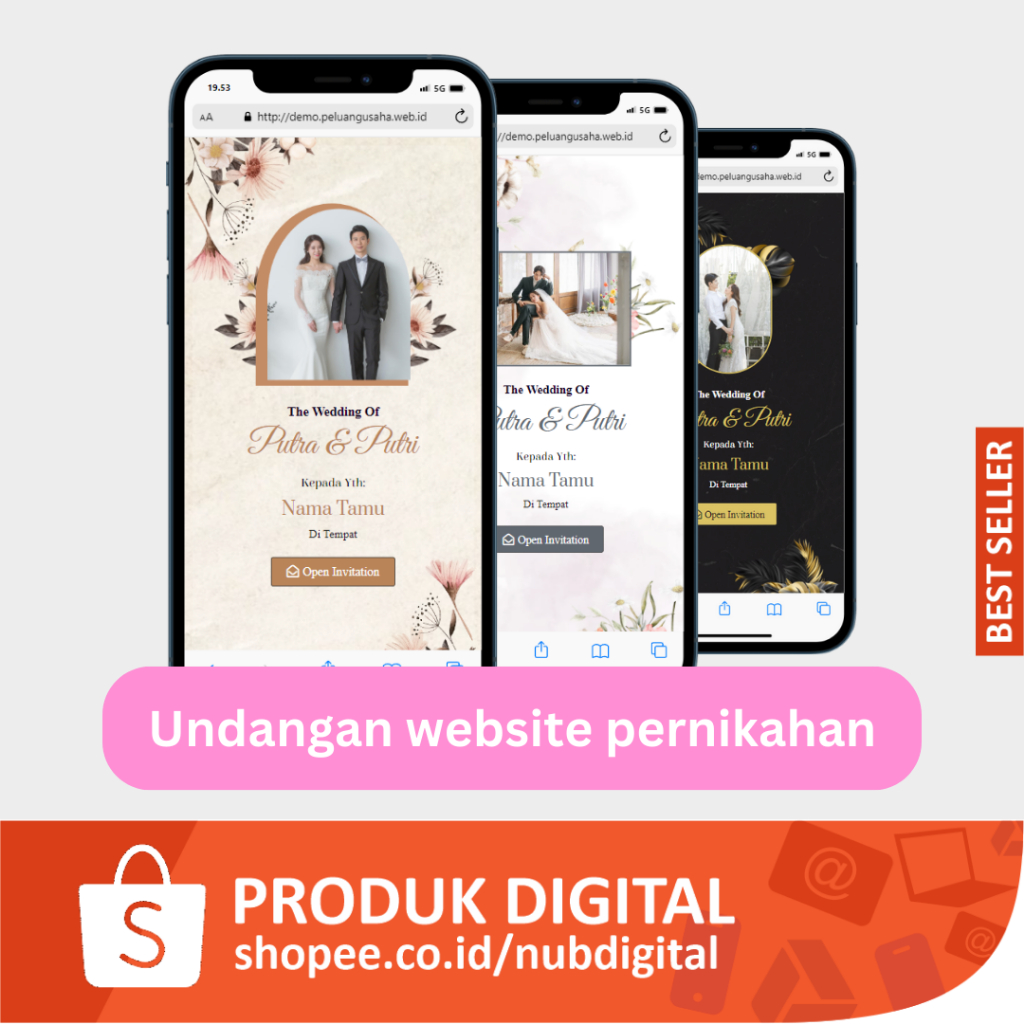 Jual Aplikasi Membuat Undangan Website Digital Pernikahan Bebas Edit ...