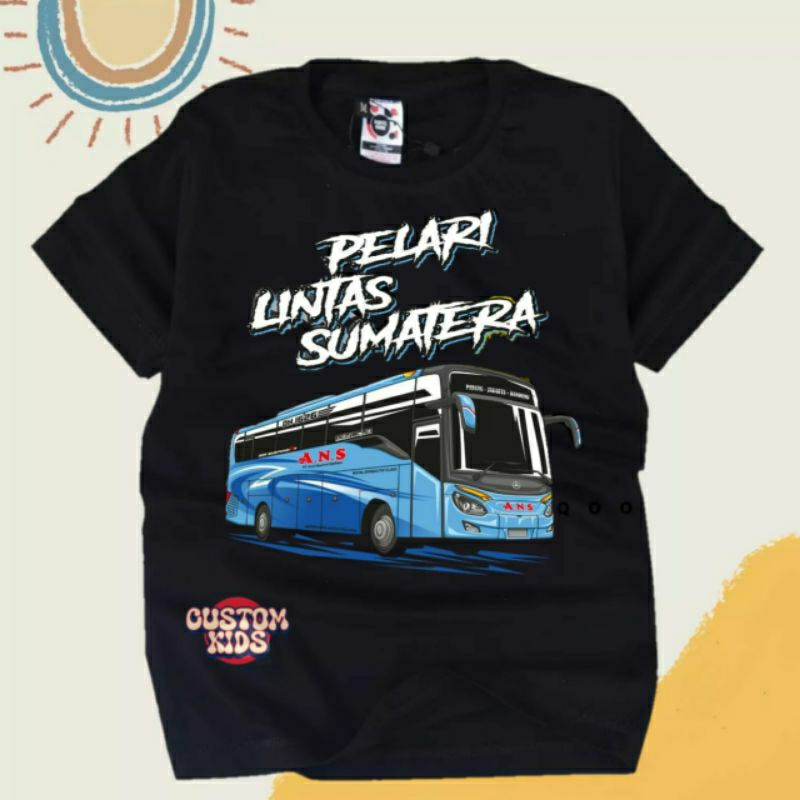 Jual baju atasan kaos anak BUS PELARI LINTAS SUMATRA ANS | Shopee Indonesia
