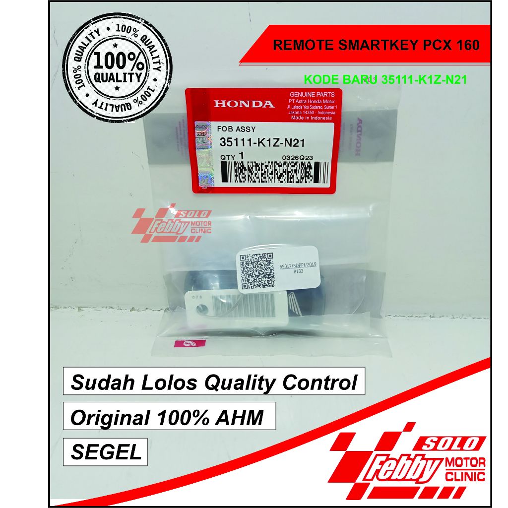 Jual REMOTE SMARTKEY PCX 160 ORIGINAL AHM 35121-K1Z-N20 DISCONTINUE ...