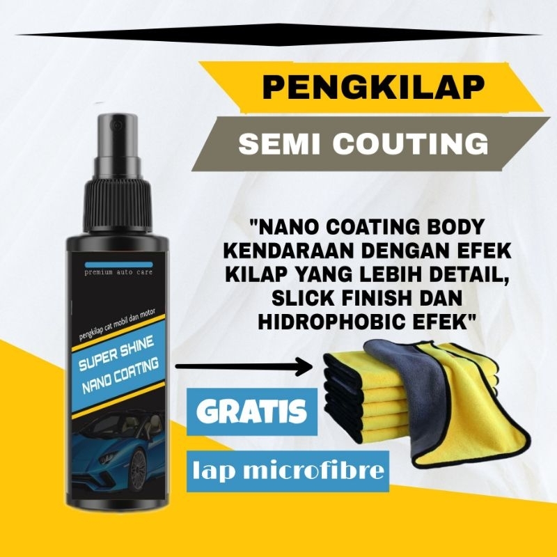 Jual pengkilap body motor dan mobil / semi nano coating / efek daun talas | Shopee Indonesia