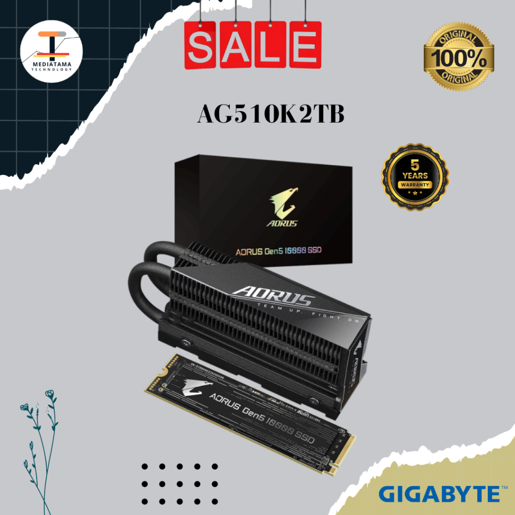 Jual GIGABYTE SSD NVME Aorus G5 2TB AG510K2TB GEN 5 | Shopee Indonesia
