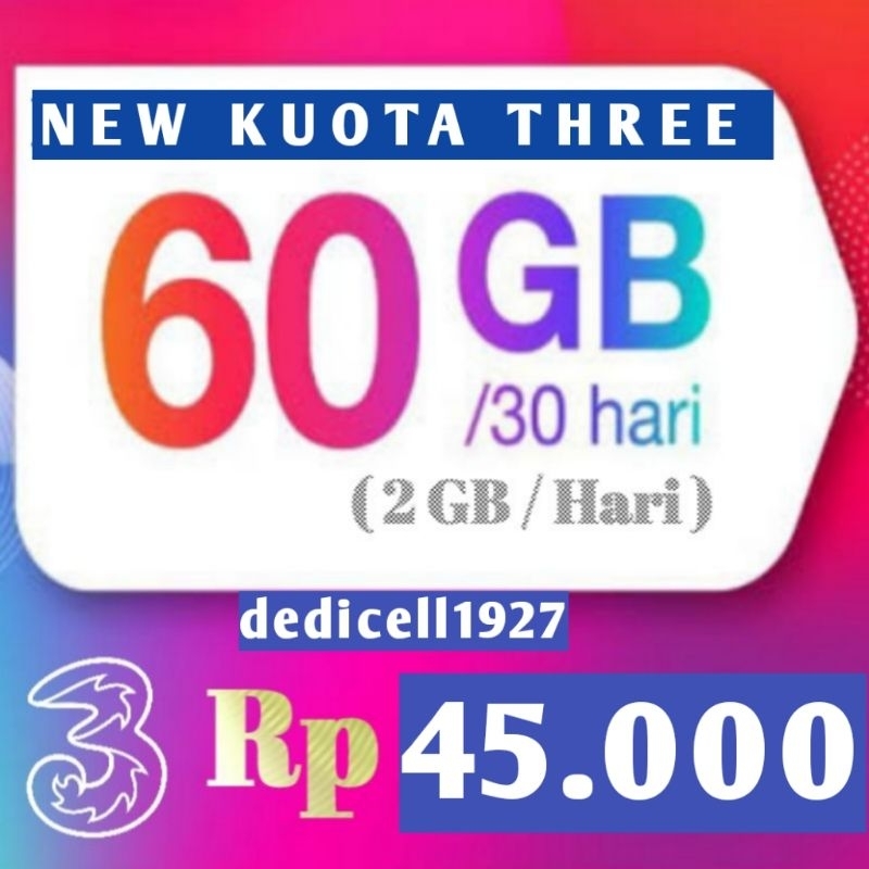 Jual Paket Kuota Murah 3 5GB, 10GB, 12GB, 15GB, 25GB, 32GB, 33GB, 45GB ...