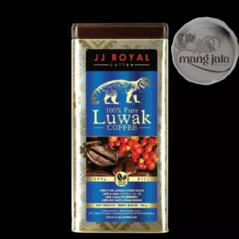 Jual JJ ROYAL COFFEE 100% PURE LUWAK BEAN ( KOPI BIJI ) ROBUSTA TIN ...