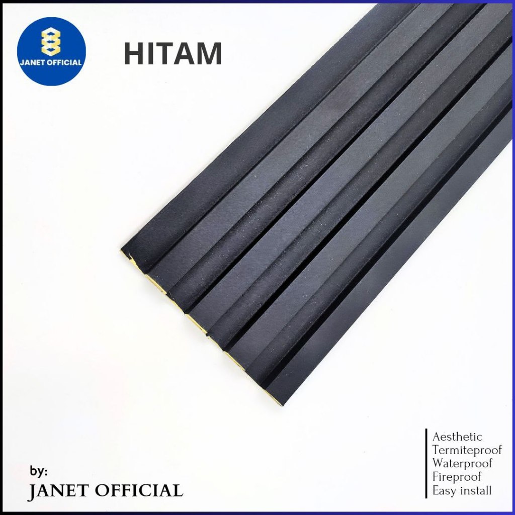 Jual WPC Wall Panel WARNA HITAM 3 meter 300cm X 15cm X 1.8cm | pvc ...