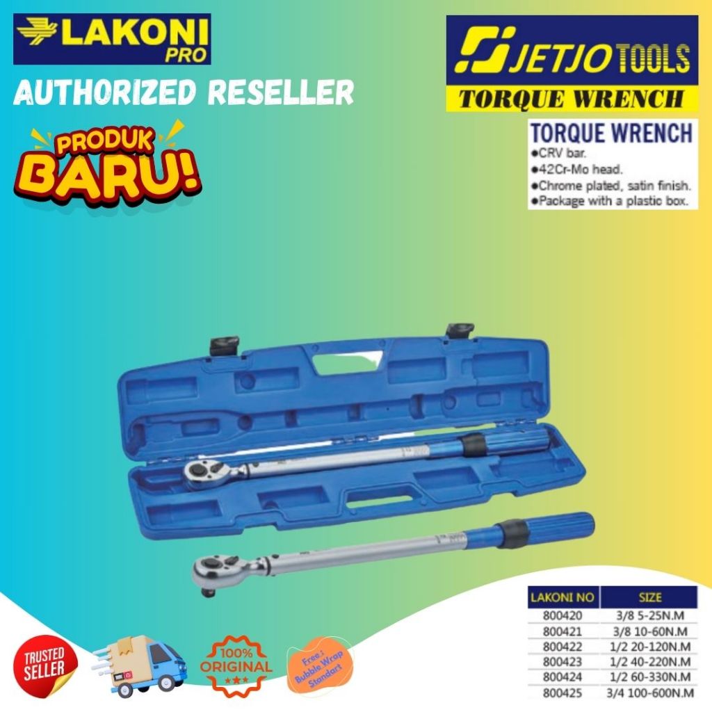 Jual Jetjo Tools Lakoni Pro 800420 Torque Wrench Kunci Torsi 3/8in 5 ...