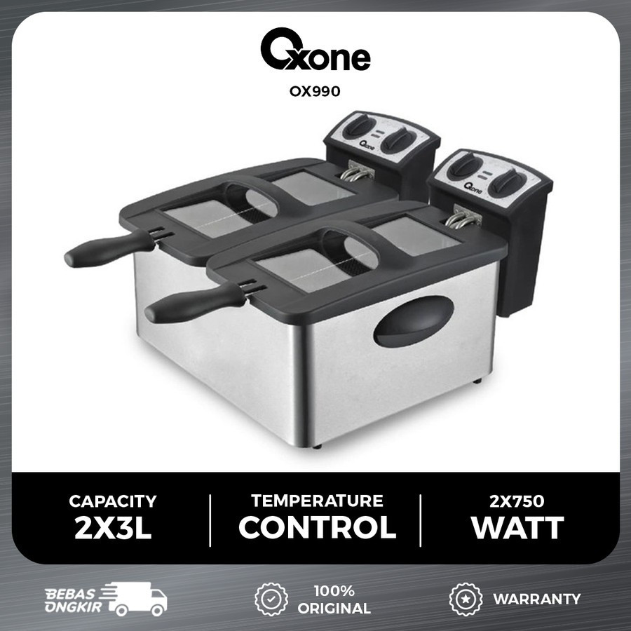 Jual New OXONE Double Deep Fryer Penggorengan Minyak Listrik 2 Tangki tipe OX990 Ox-990 OXONE ...