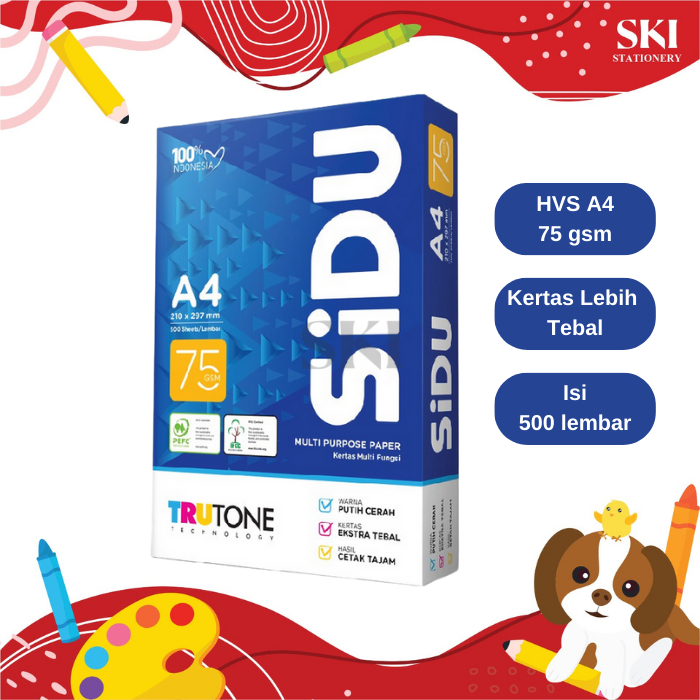Jual Kertas HVS / Fotocopy A4 75 gram SIDU Sinar Dunia | Shopee Indonesia
