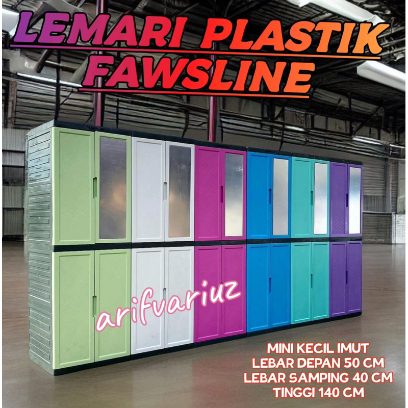 Jual Lemari Plastik Fawsline 4 Susun 4 Pintu Panjang + 1 Kaca Ukuran ...