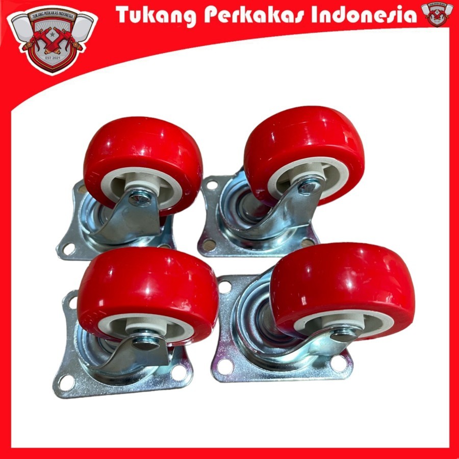 Jual Roda Etalase 2 inch Hidup Roda trolly Heavty duty TOT Set 4 pcs ...