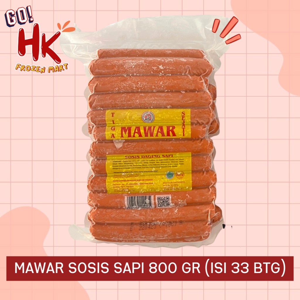Jual Mawar Sosis Sapi 800gr isi 33 pcs | beef sausages sosis bakar suki ...