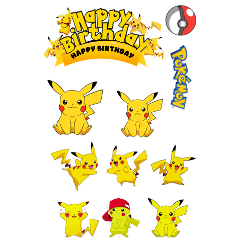 Jual POKEMON/ Topper Cake Pokemon Pikachu/Hiasan Kue ULTAH tema POKEMON ...