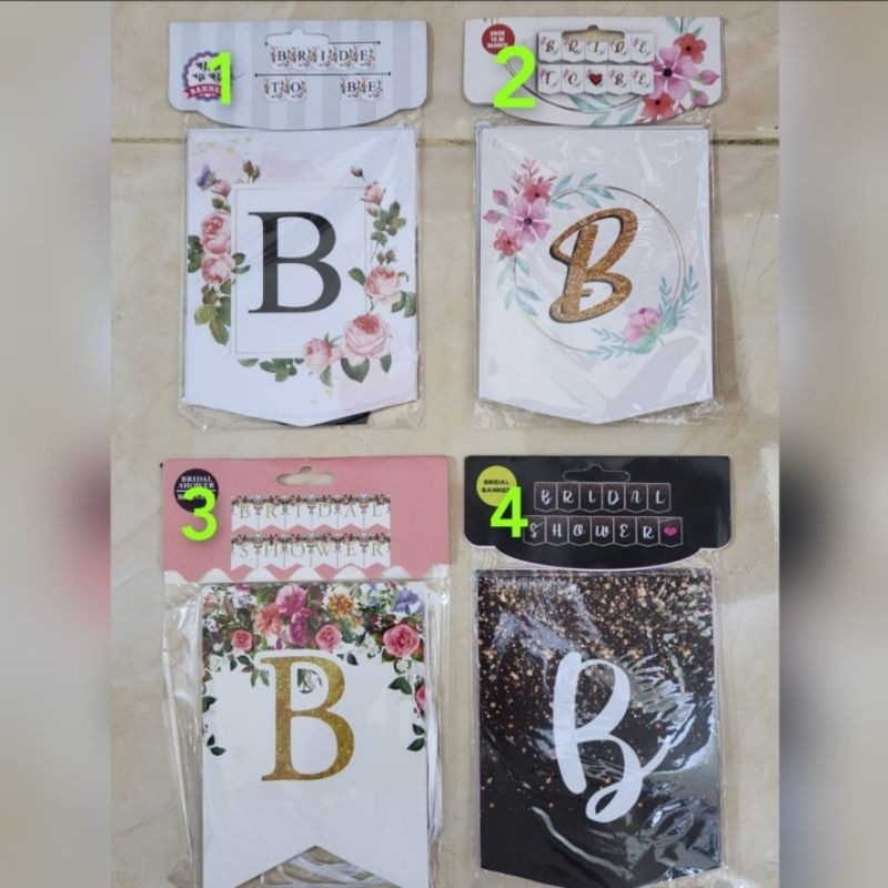 Jual Banner Bridal Shower Banner Bride To Be/Bunting Flag Bridal Shower ...