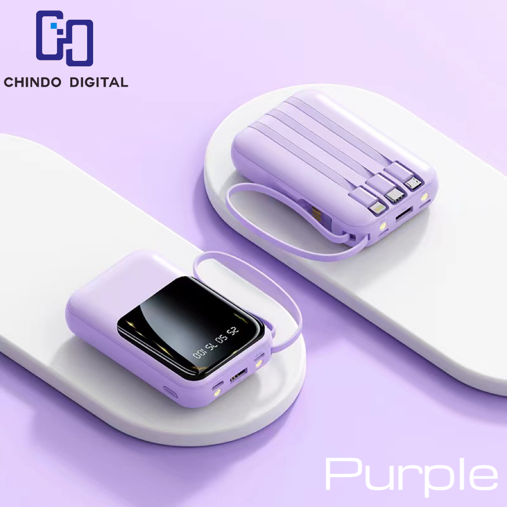 Jual [CID] Powerbank 20000 mAh Mini With 4 USB Cable Fast Charging ...