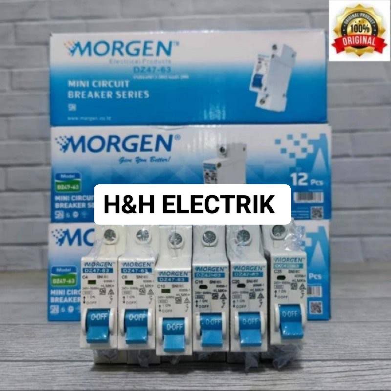 Jual MCB MORGEN 2A/4A/6A/10A/16A/20A/25A/32A 1PHASE 1P SNI LMK KUALITAS BAGUS | Shopee Indonesia