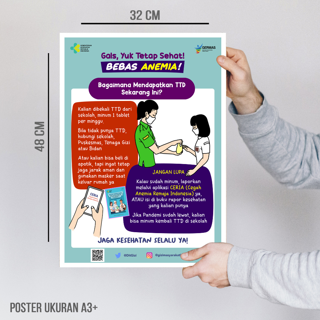 Jual Poster Kesehatan Bebas Anemia - Ukuran A3plus | Shopee Indonesia
