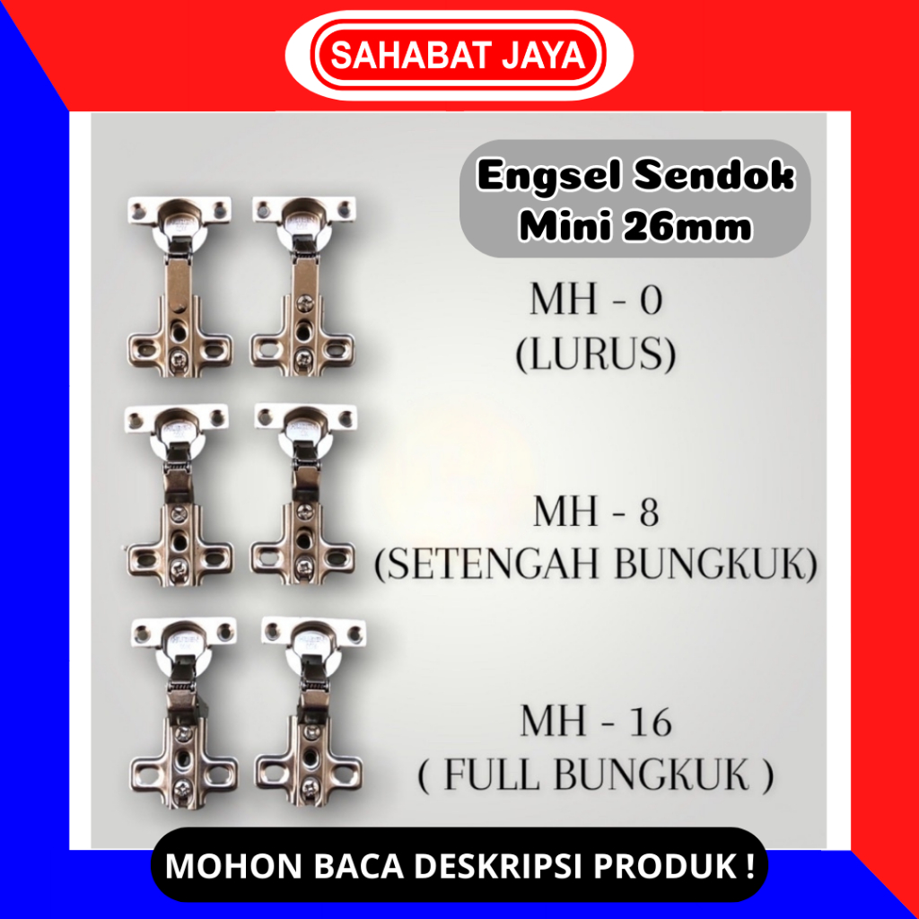 Jual Engsel Sendok Mini 26mm HUBEN Engsel Lemari Laci (Lurus - Setengah ...
