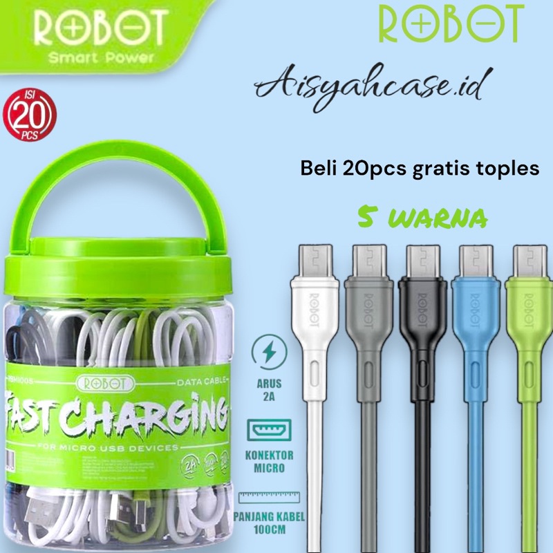 Jual kabel data robot Micro usb RBM100S 2A panjang 1 meter | Shopee Indonesia