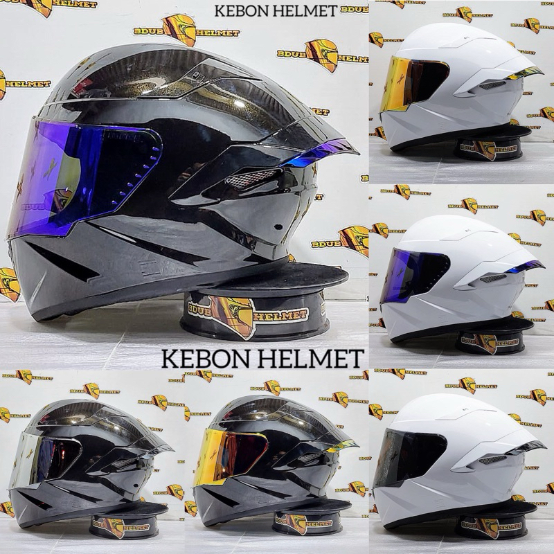 Jual Black glosy • White Glos Helm Full Face KBR TTC / TT COURSE KBR ...