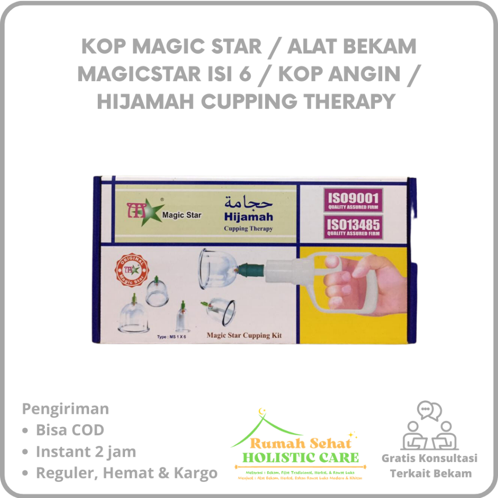 Jual Kop Magic star / Alat Bekam MagicStar isi 6 / Kop Angin / Hijamah Cupping Therapy / Magic ...