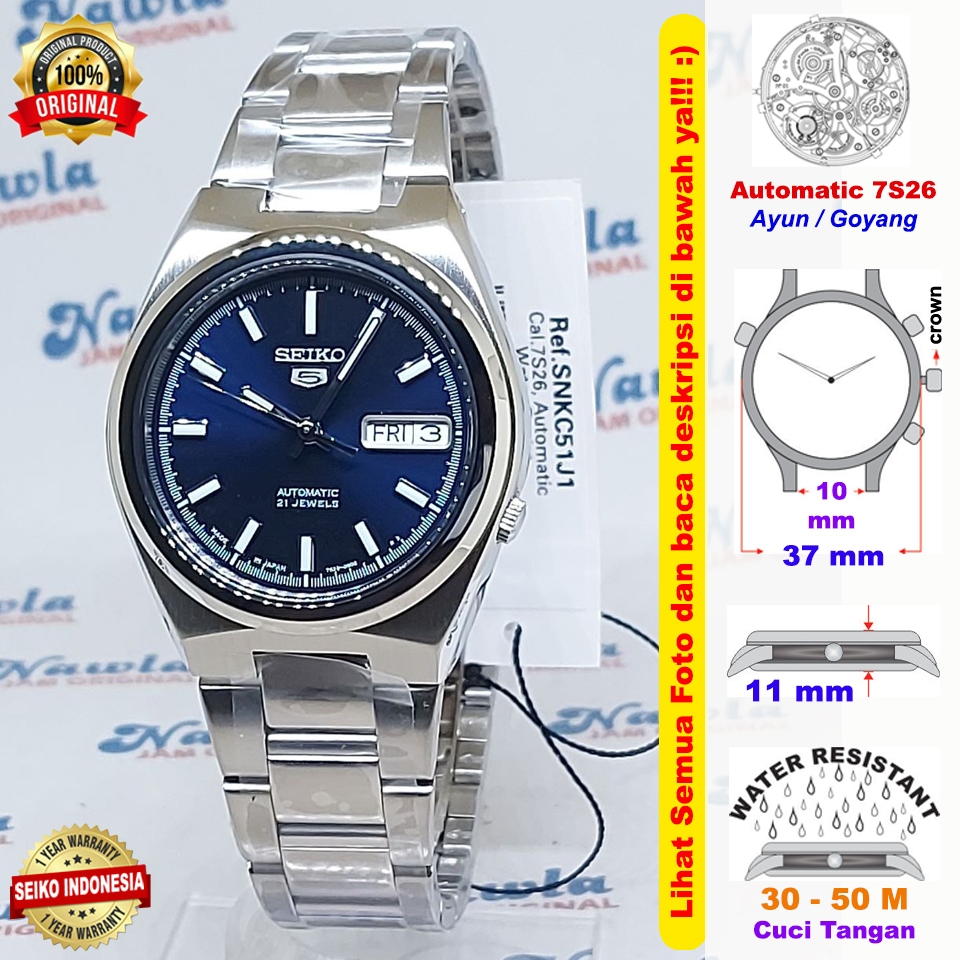 Jual Seiko 5 SNKC51J1 Blue Dial - Jam Tangan Pria SNKC51 | Shopee Indonesia