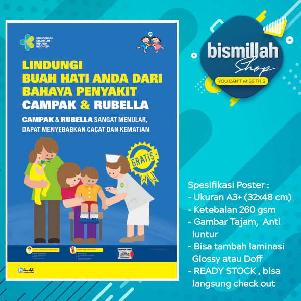 Jual Poster kesehatan Campak & rubella keluarga | Shopee Indonesia
