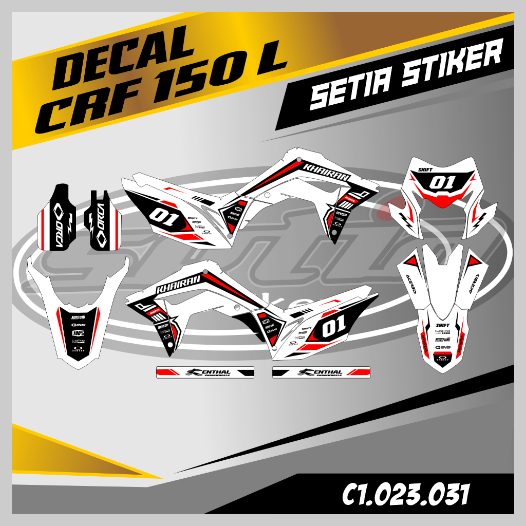 Jual DECAL CRF 150 L, STIKER DECAL CRF 150 L, SUPERMOTO, TRAIL, DESAIN ...